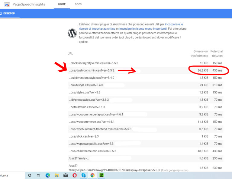 Velocità wordpress rimuovere dashicons.min.css nella parte frontend - Curriculum web developer
